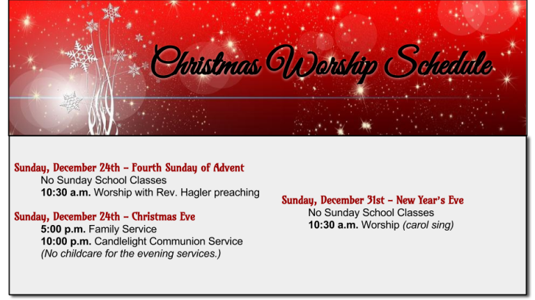 Christmas Worship Schedule - First Presbyterian Church of Phoenixville
